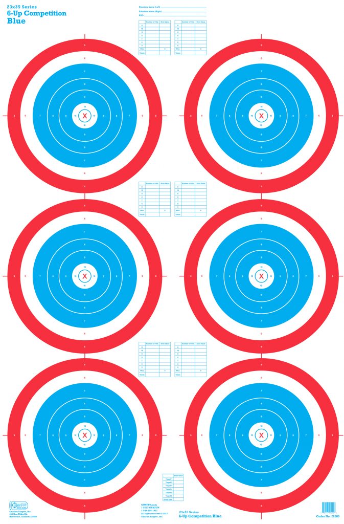 6-Up Competition-Blue/Red (22080) - Military & Police Targets, Inc. 833 ...