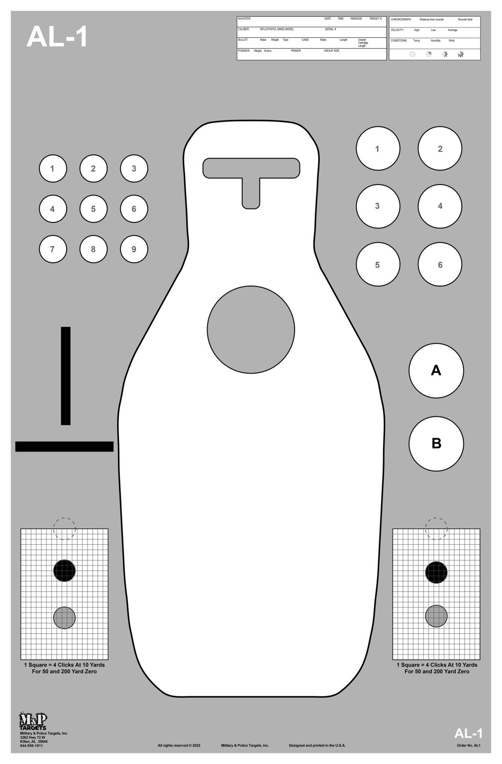 AL-3 – Tutorial (498) | Military & Police Targets, Inc. 833-556-1911