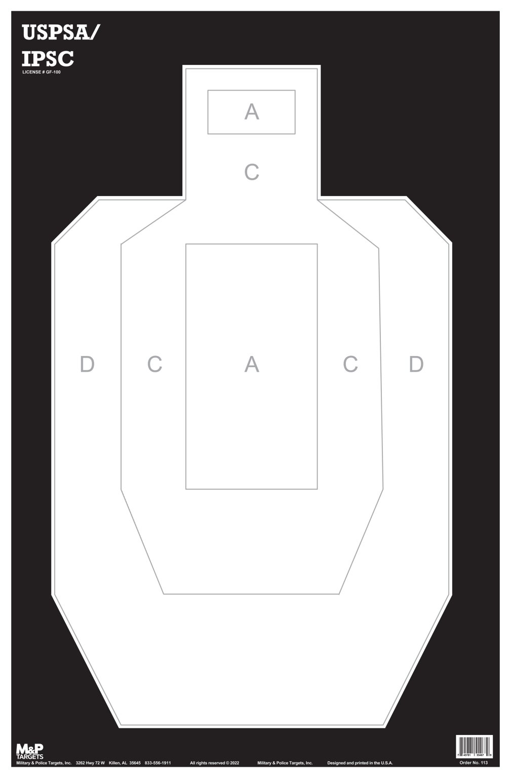 USPSA/IPSC (113) | Military & Police Targets, Inc. 833-556-1911