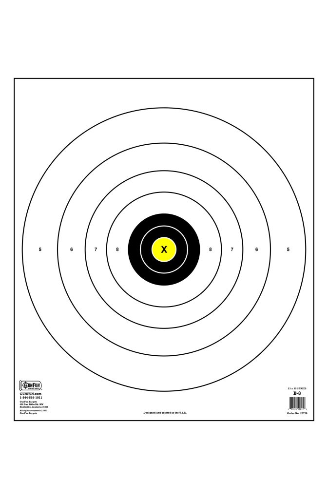 B-8 with Hi-Viz Center (22770) | Military & Police Targets, Inc. 833 ...