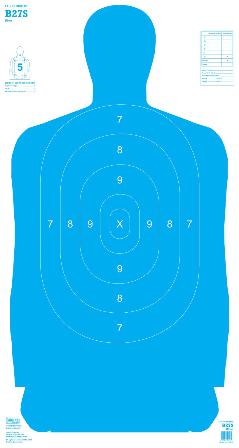 B27S Blue (53030) | Military & Police Targets, Inc. 833-556-1911