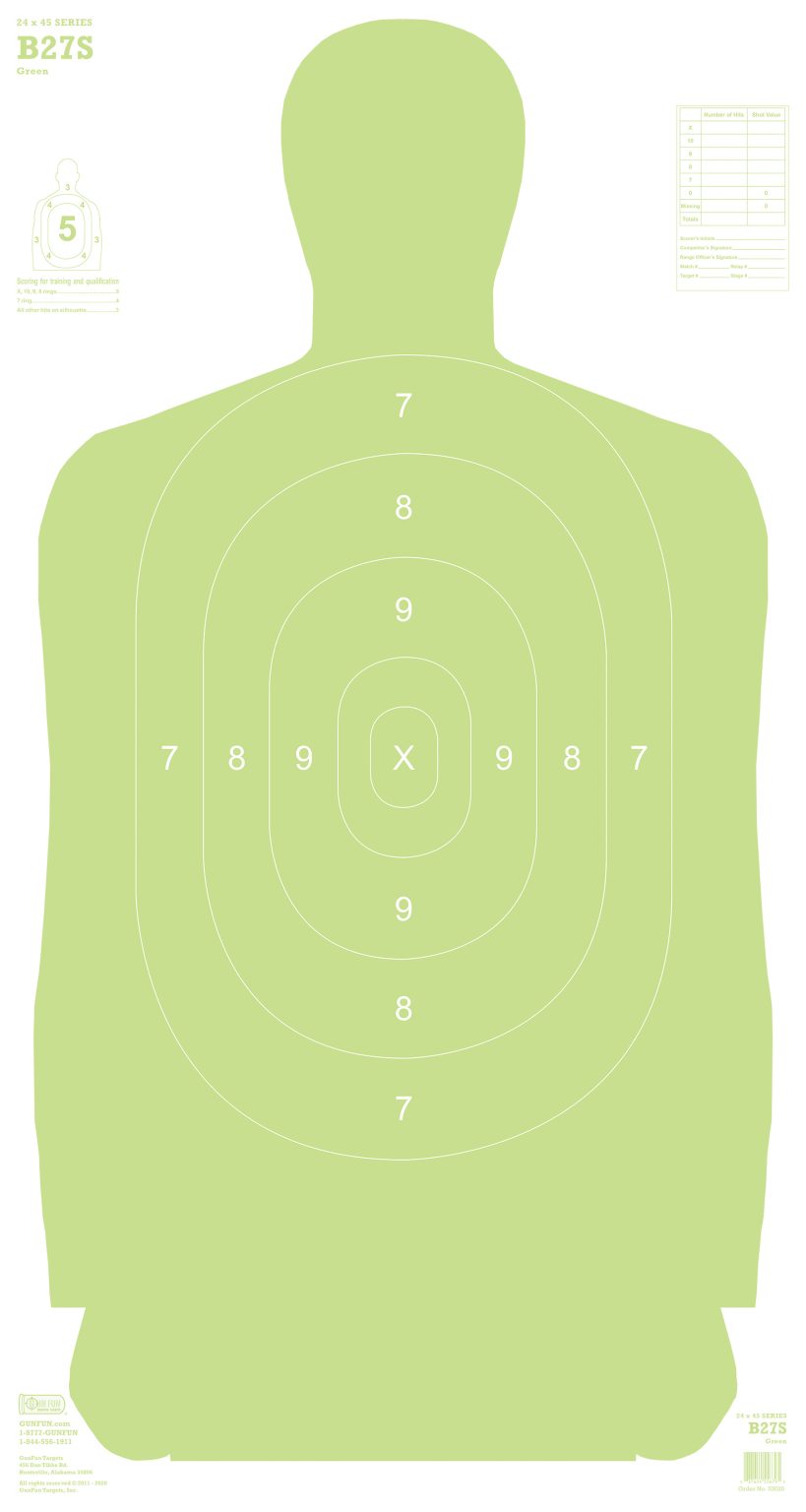 B27S Green (53020) | Military & Police Targets, Inc. 833-556-1911