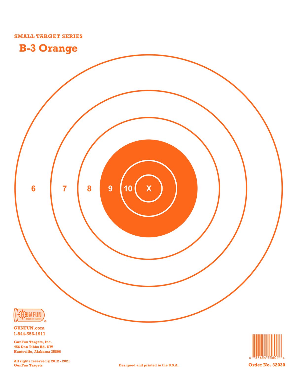 B-3 Orange (32030) | Military & Police Targets, Inc. 833-556-1911
